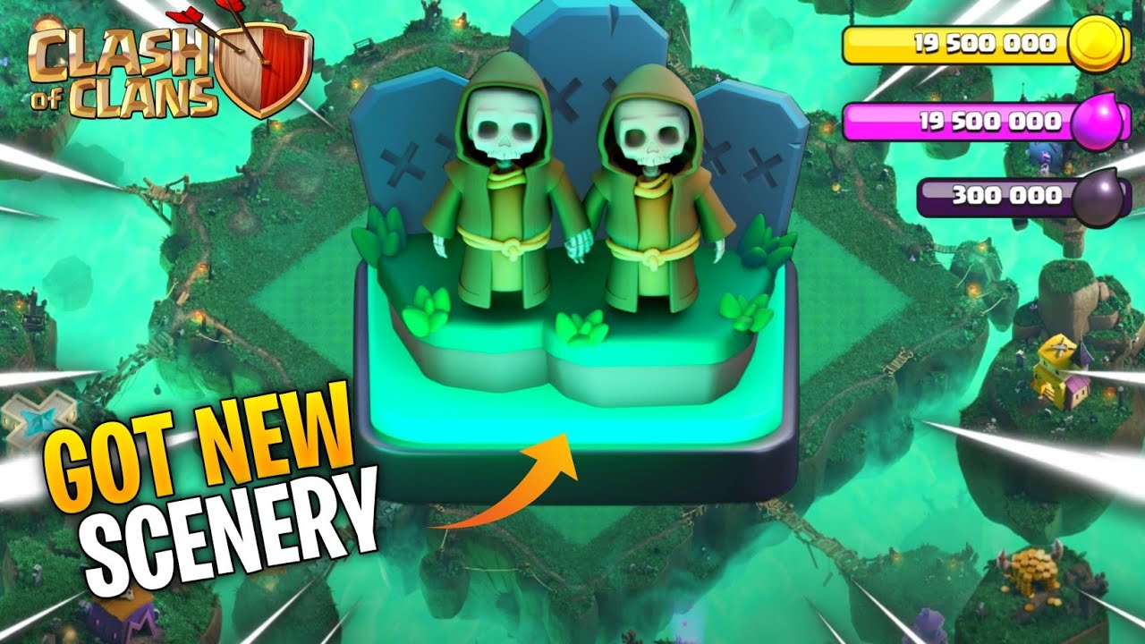CLASH OF CLANS BUYING NEW SPOOKY SCENERY - YouTube