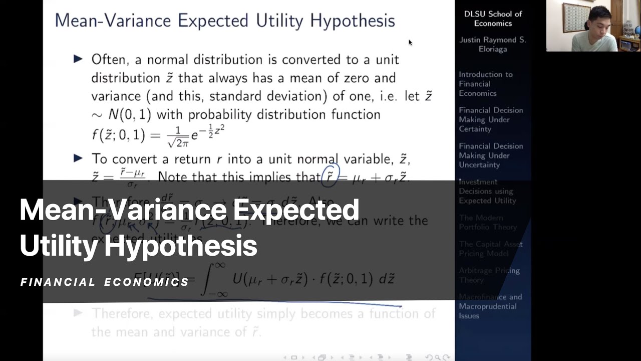 Mean-Variance Expected Utility Hypothesis - YouTube