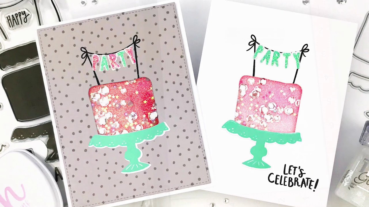Birthday Cake Shaker Cards with The Stamp Market - YouTube