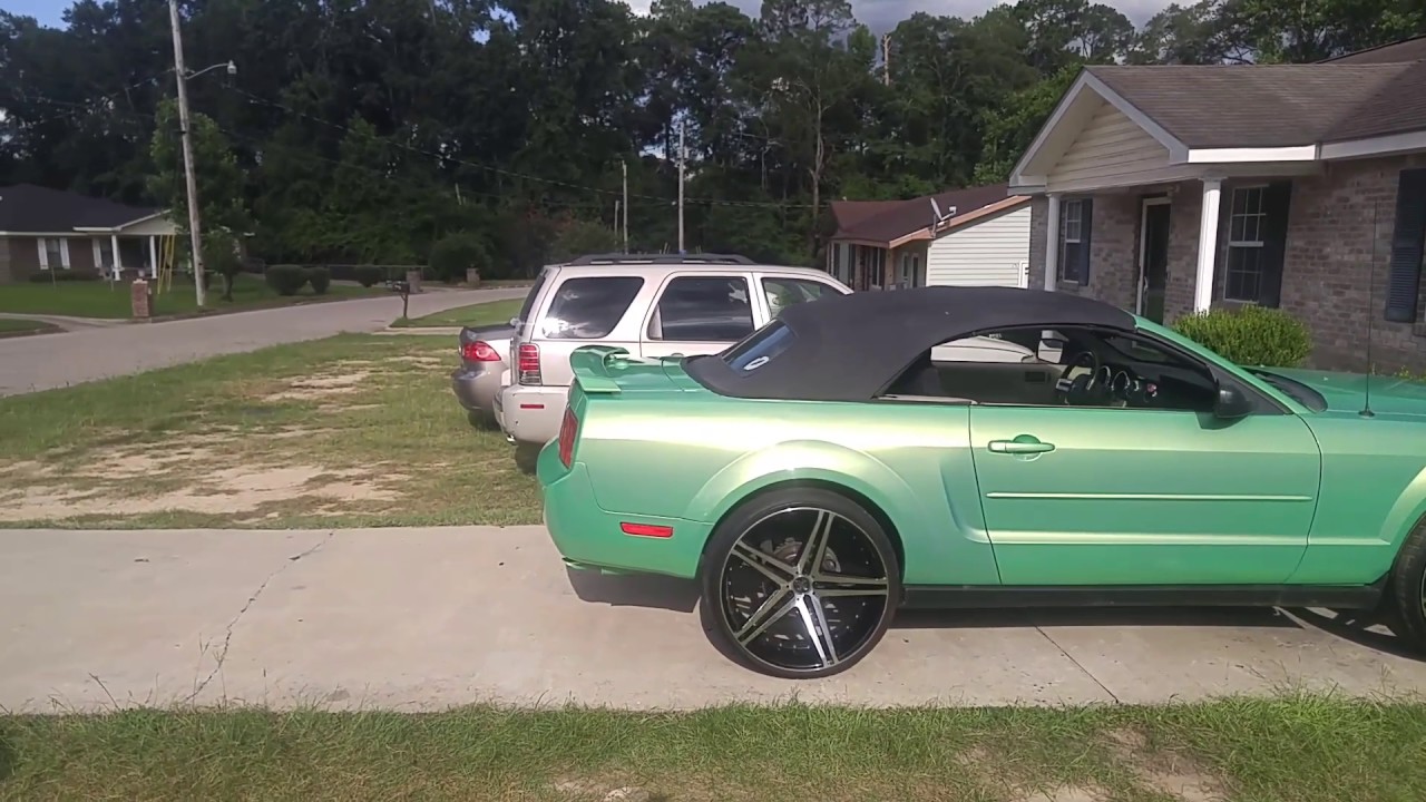 True gritt customs mustang pearl paint job on 24s - YouTube