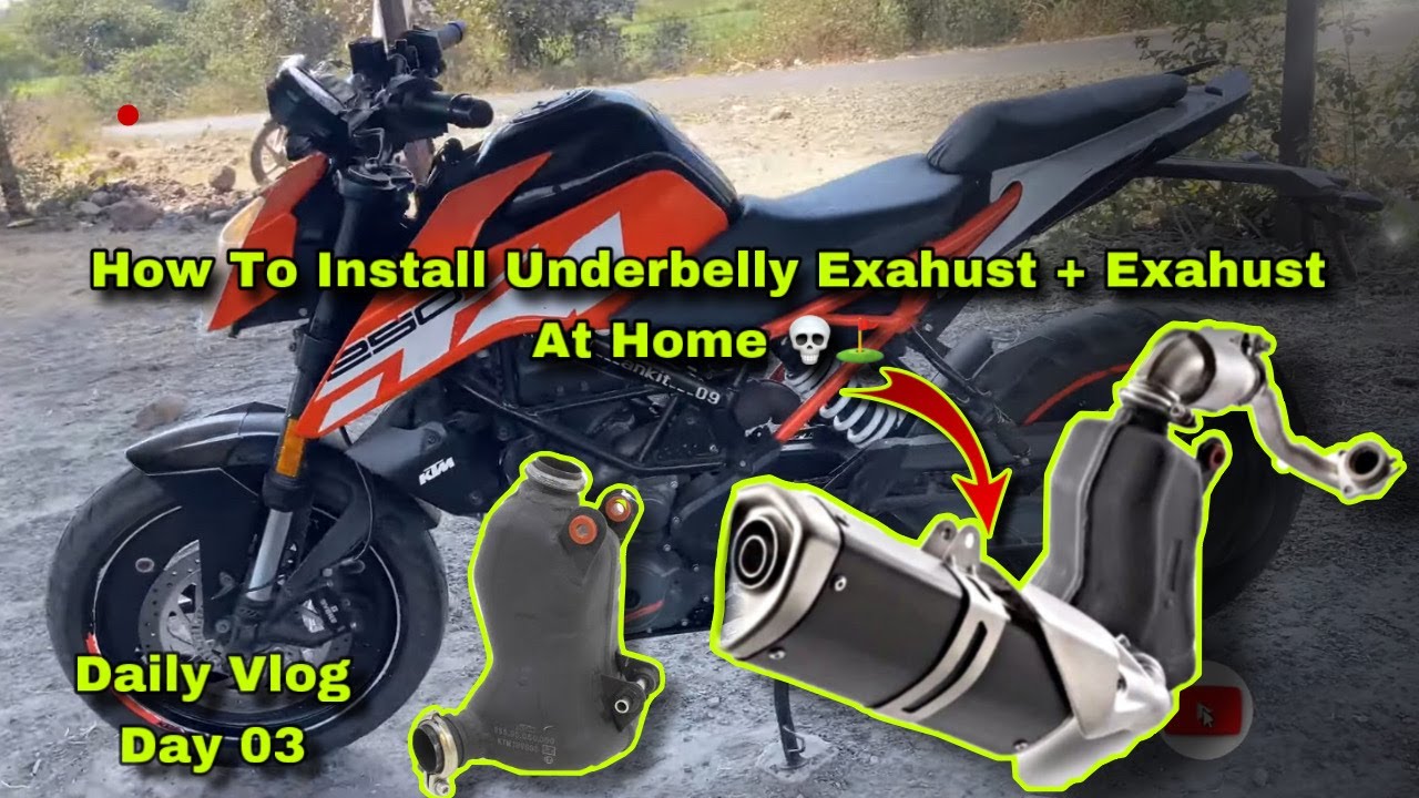 How To Install Duke 250 Underbelly Exahust At Home 🏠 🔥⛳️ Daily Vlog Day ...