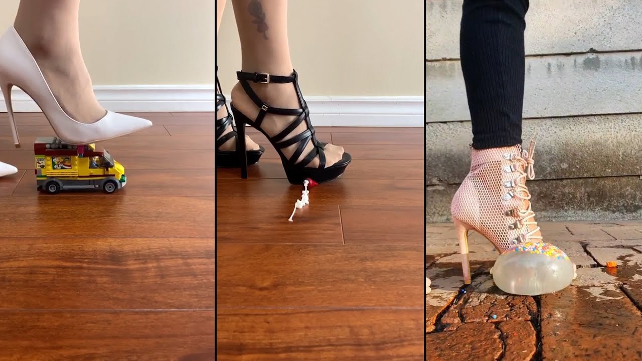 High Heels Crushing Crunchy Soft Things by Shoes! - YouTube