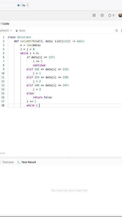 Leetcode #393: UTF-8 Validation #leetcode #leetcodepython #python #coding #programming # ...