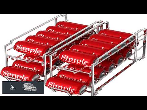 Simple Houseware Stackable Front Loading Beverage Can Dispenser Rack Chrome 2