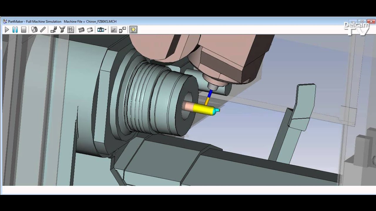 Delcam PartMaker for Chiron FZ80KS 5-axis Bar Fed Mill - YouTube