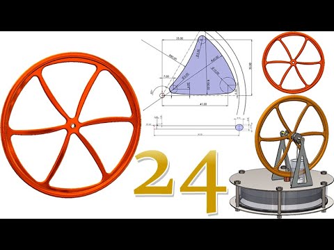 24-Project 43| Low Temperature Stirling Engine Kit-LTD | SolidWorks Tutorial : flywheel - YouTube
