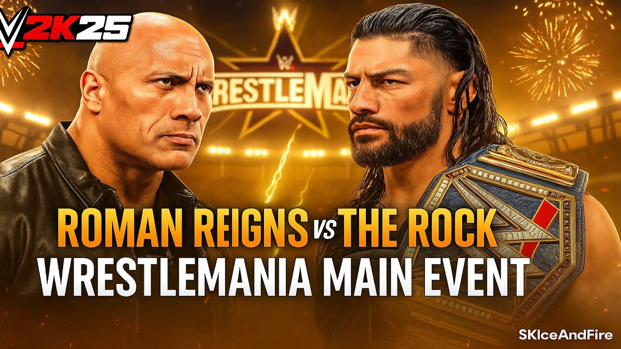 The Rock vs Roman Reign | WrestleMania Main Event - YouTube