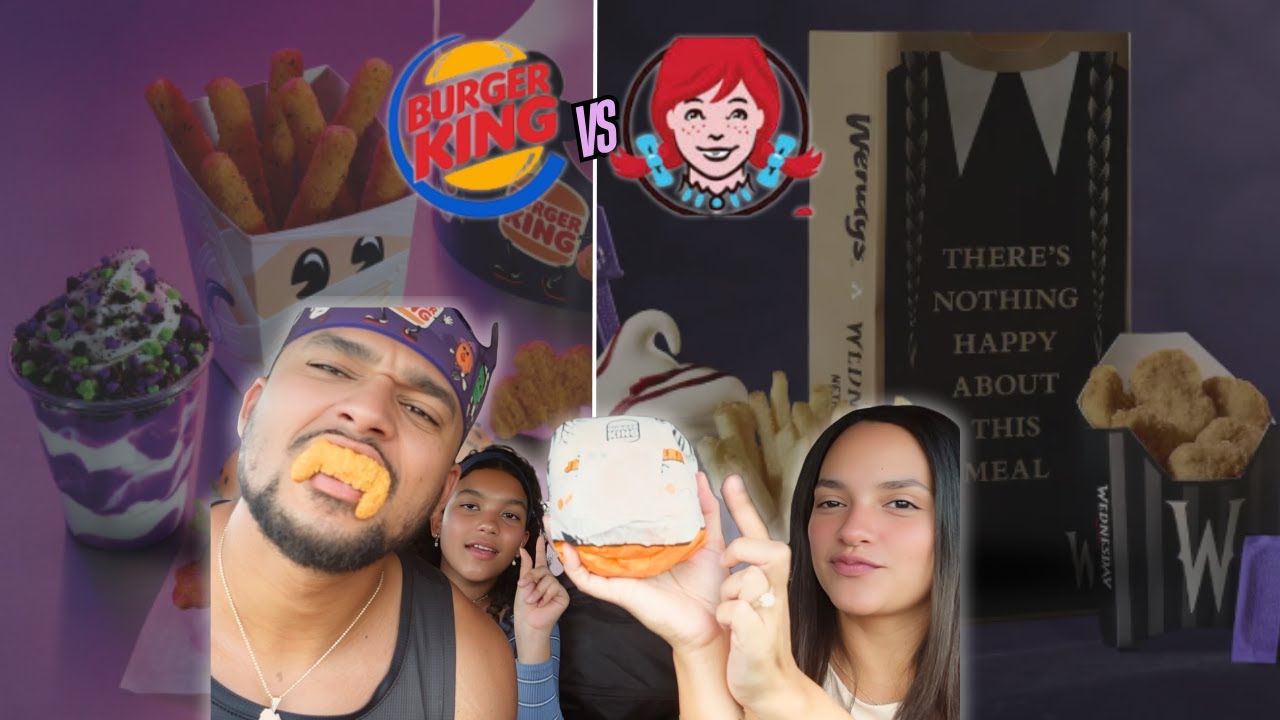 Burger King MONSTER MENU vs Wendy's MEAL OF MISFORTUNE 🍔💀 - YouTube