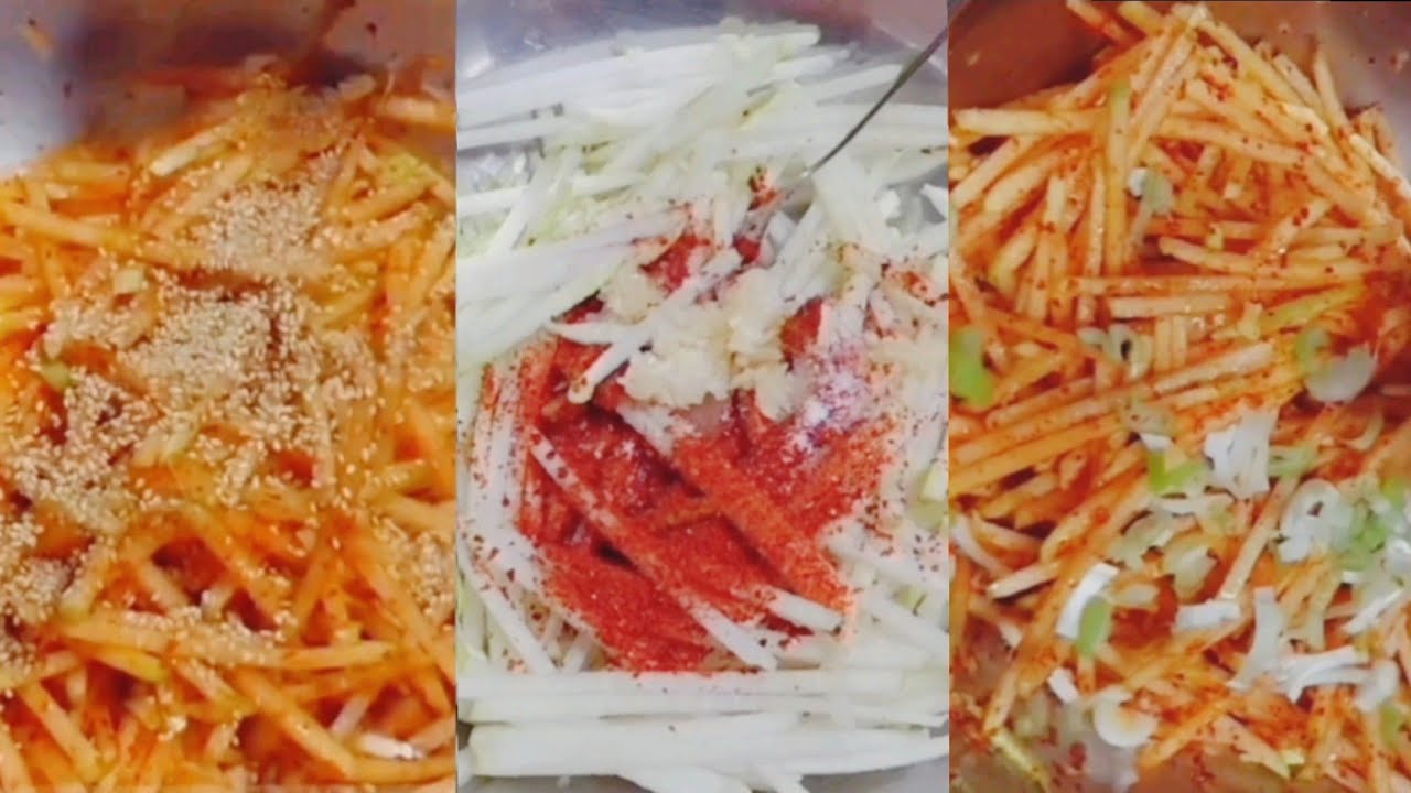 무생채 [Mu-saengchae] Radish salad - YouTube
