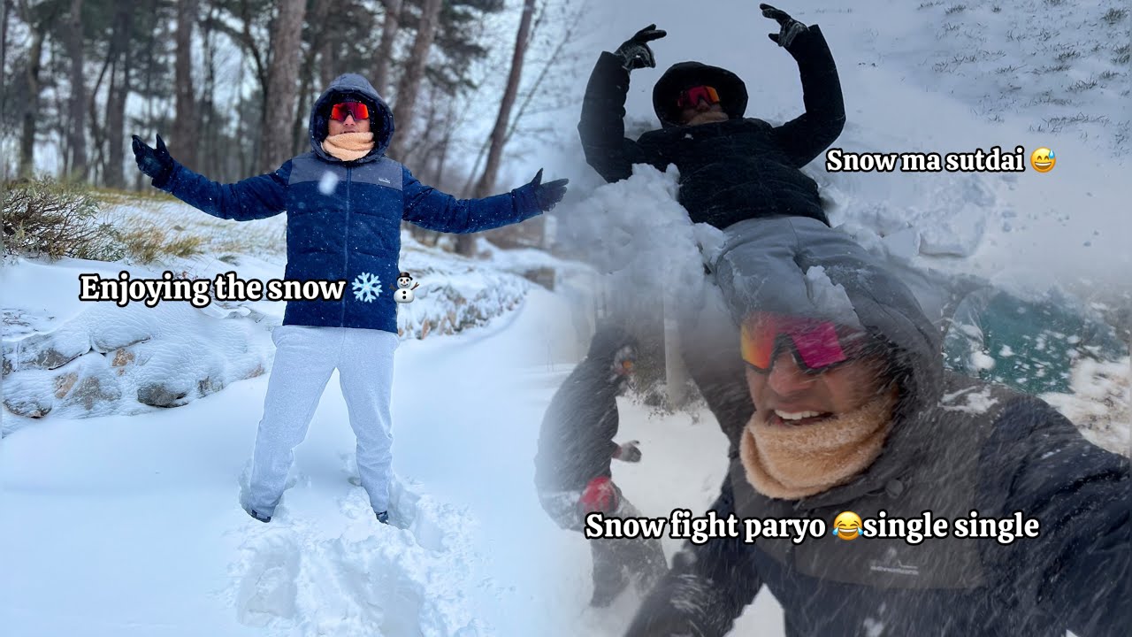 Xutti ko din snow kheldai 😂snow fight paryo ||-2 temperature 🥶 - YouTube