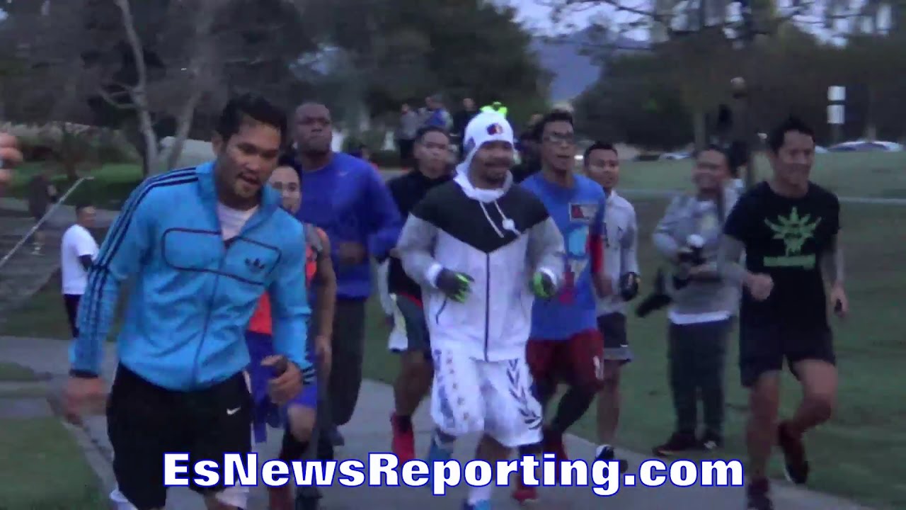 MANNY & TEAM PACQUIAO DOING HEAVY ROAD WORK - EsNews Boxing - YouTube