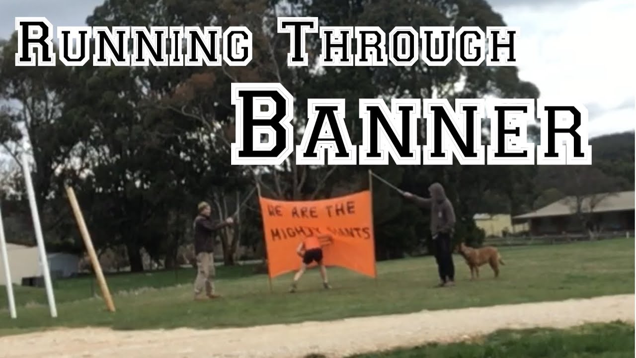 Running Through an AFL Banner! (Part 2) - YouTube