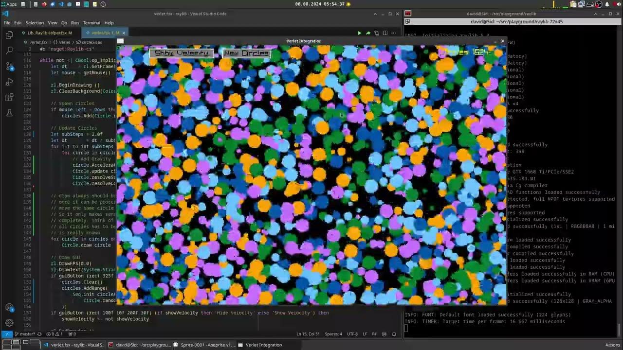 Verlet Integration - Bouncing Circles - F# with Raylib - YouTube