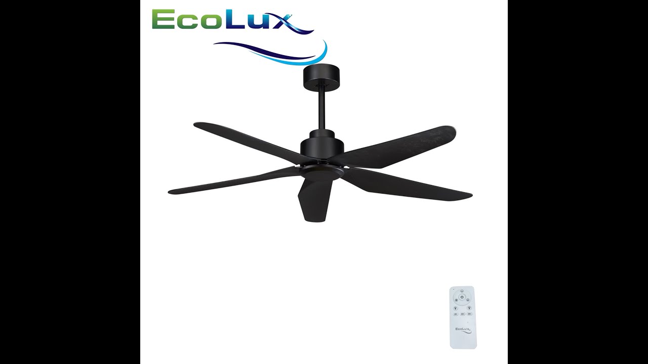 Ecolux Ceiling Fan Eco-046 Lily Black (5Blade) - YouTube