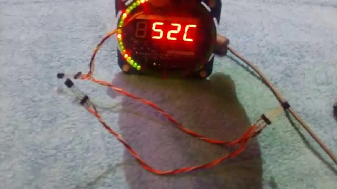 EC1204B clock with multiple DS18B20 sensors - YouTube