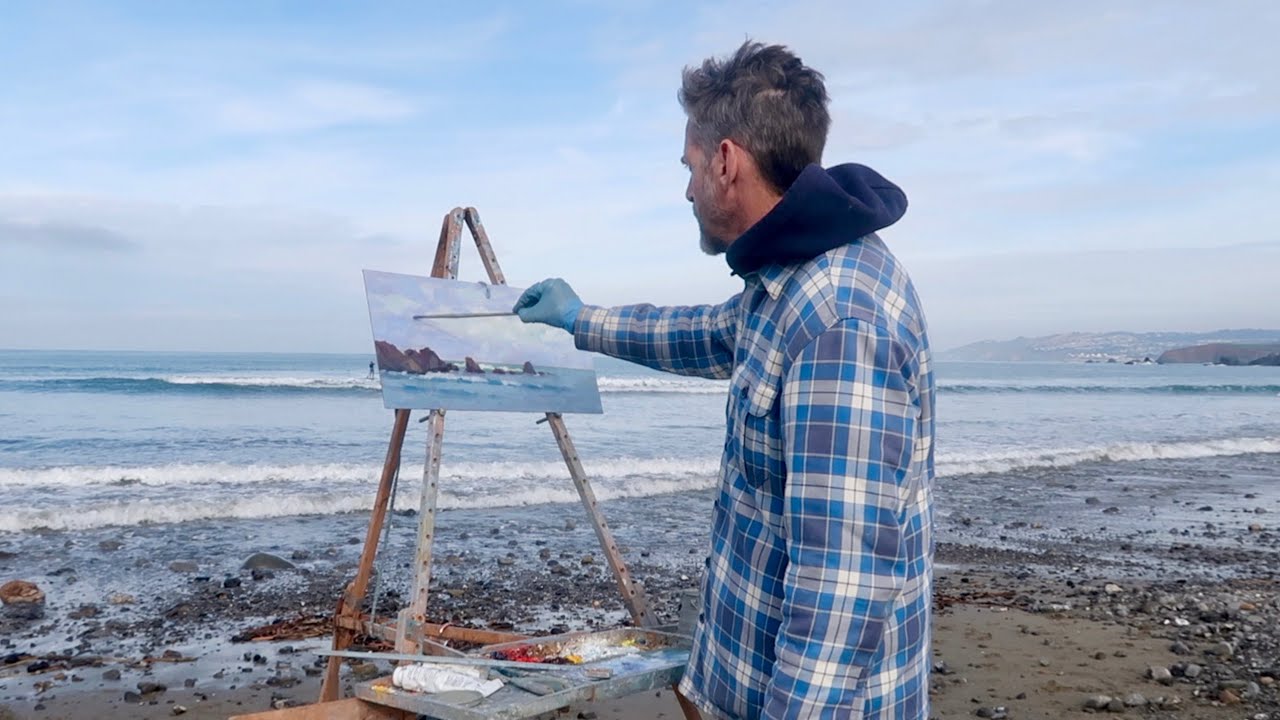 SUBTLE COLOR plein air OIL PAINTING coastal california - YouTube