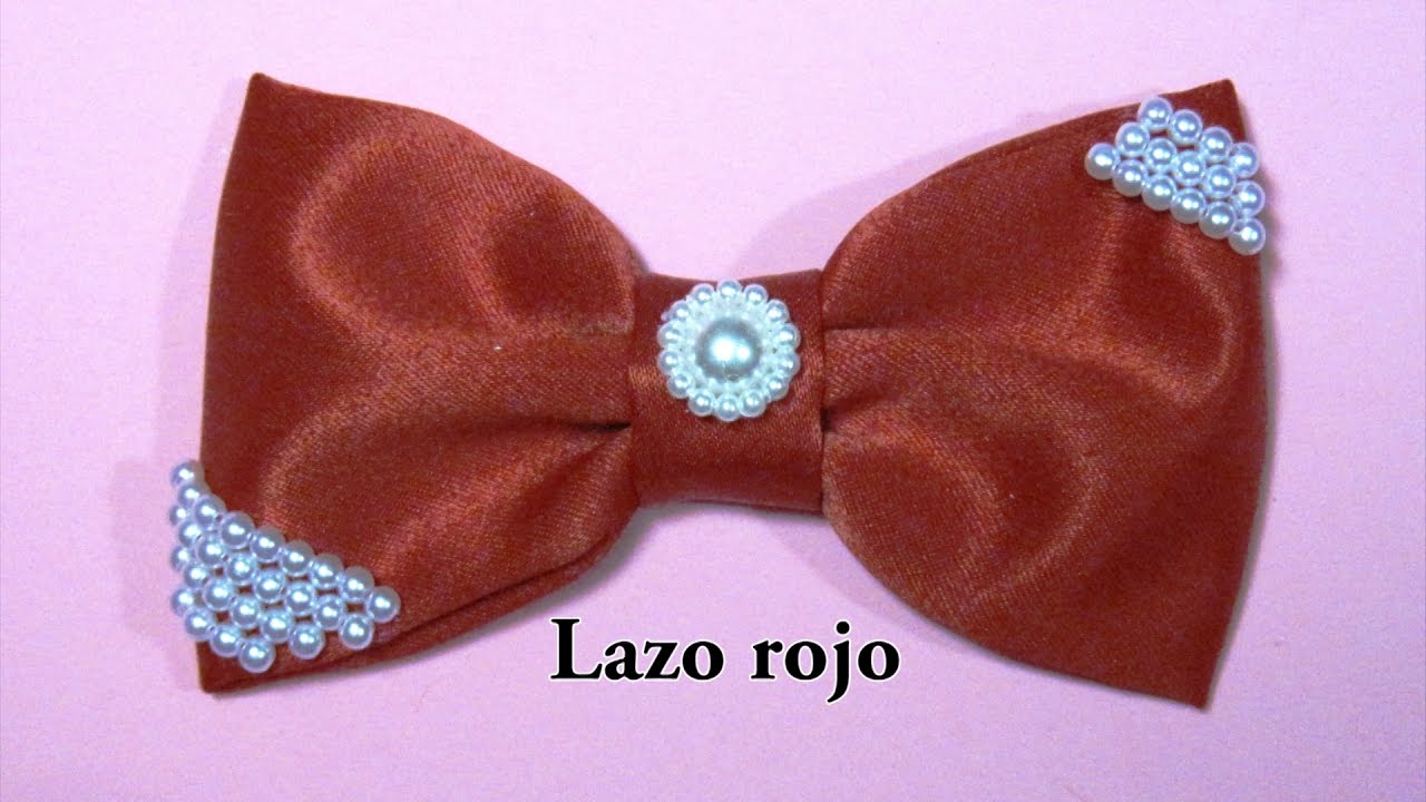 # DIY -Lazo rojo con perlas # DIY-Red string with pearls - YouTube