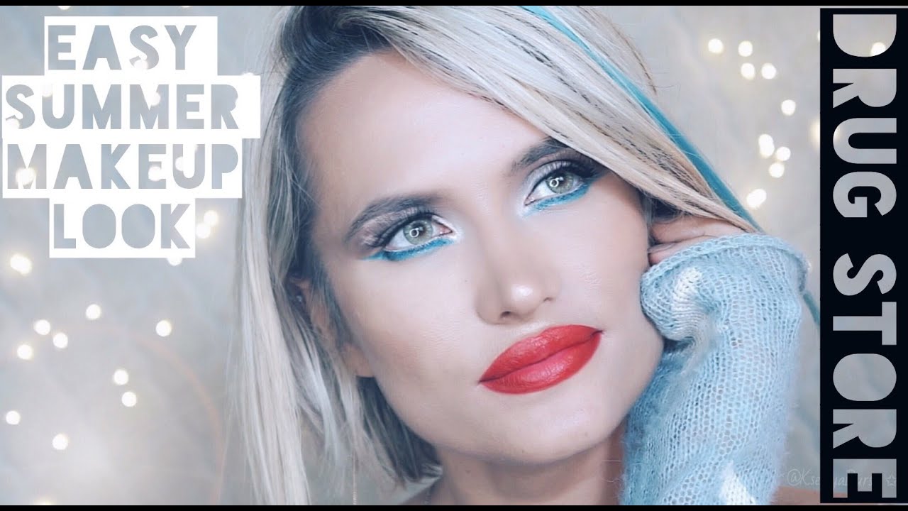 Summer, DRUG STORE, EASY, FUN, MAKEUP LOOK // - YouTube