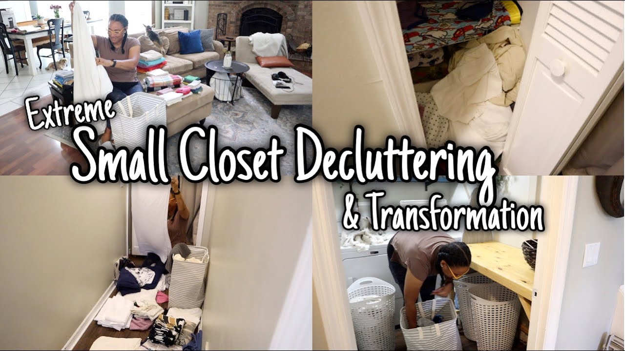 Extreme Closet Decluttering. Small Closet Decluttering & Organizing ...