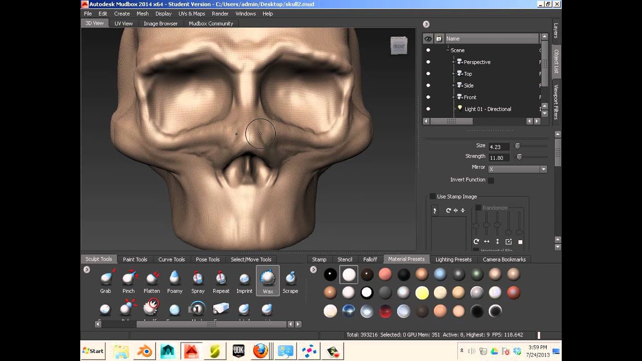 0304 Mudbox 2014 The Skull 3) - YouTube