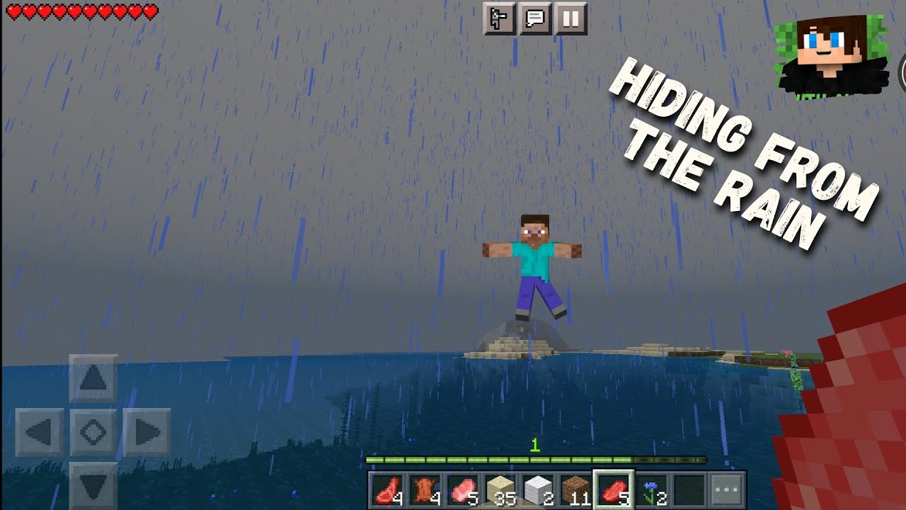 Minecraft Hiding from the rain | Minecraft tutorial | Hiding from the ...