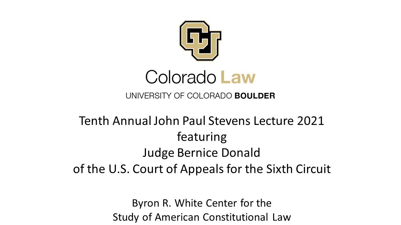 10th Annual Stevens Lecture, featuring Judge Bernice Donald - YouTube