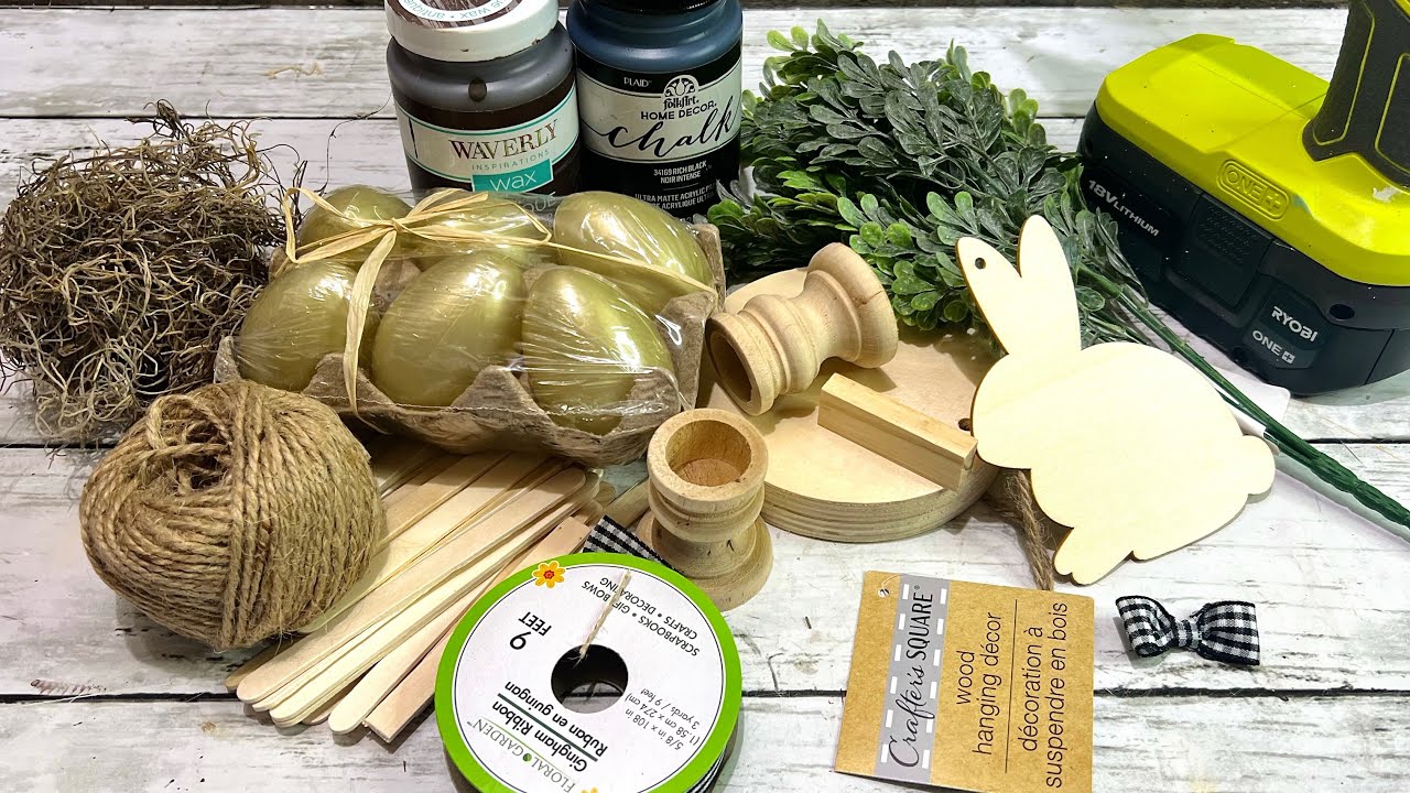 Rustic Easter Riser DIY || Using mostly Dollar Tree Supplies || Just 1 ...