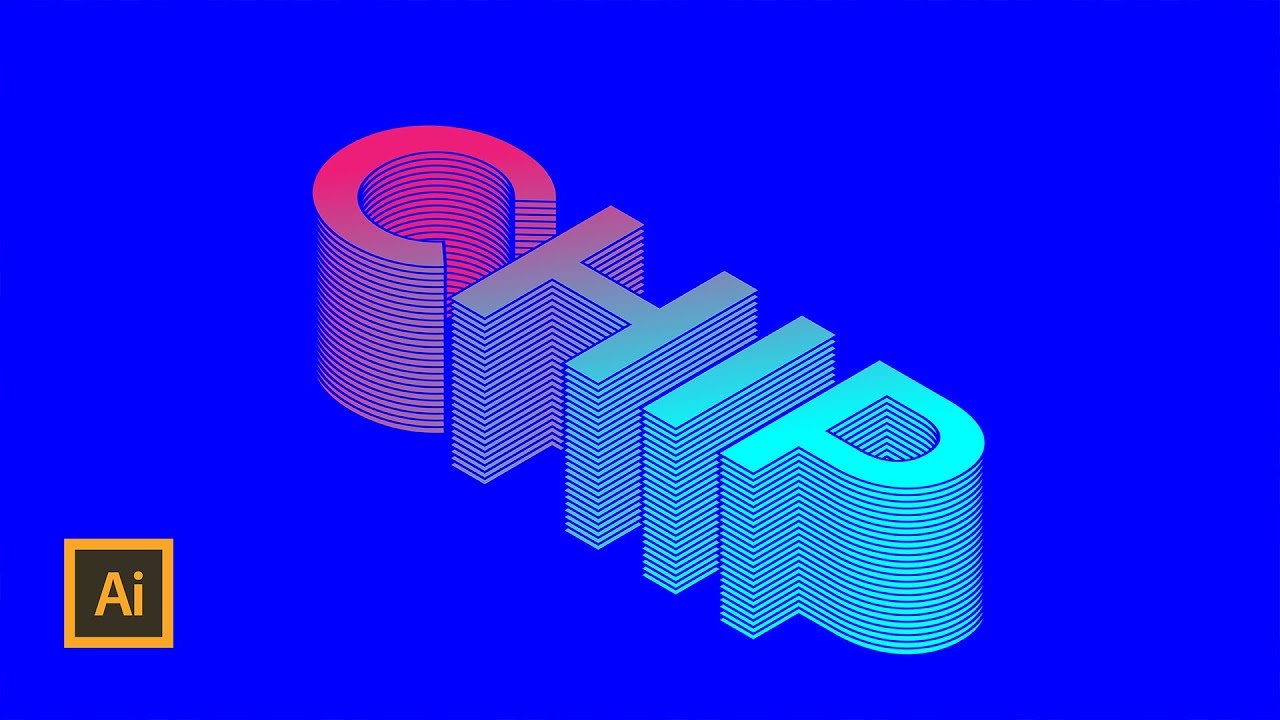 3D Isometric Text Effect In Adobe Illustrator ( 2 Minutes ) - YouTube