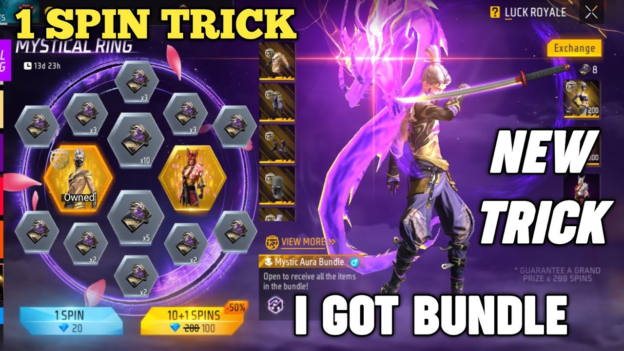 MYSTICAL RING EVENT 1 SPIN TRICK | FF NEW EVENT TODAY | AURA RING EVENT ...