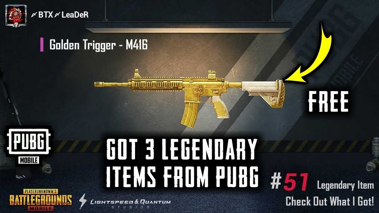 PUBG MOBILE GIVE ME FREE GOLDEN M416 GUN SKINS - YouTube