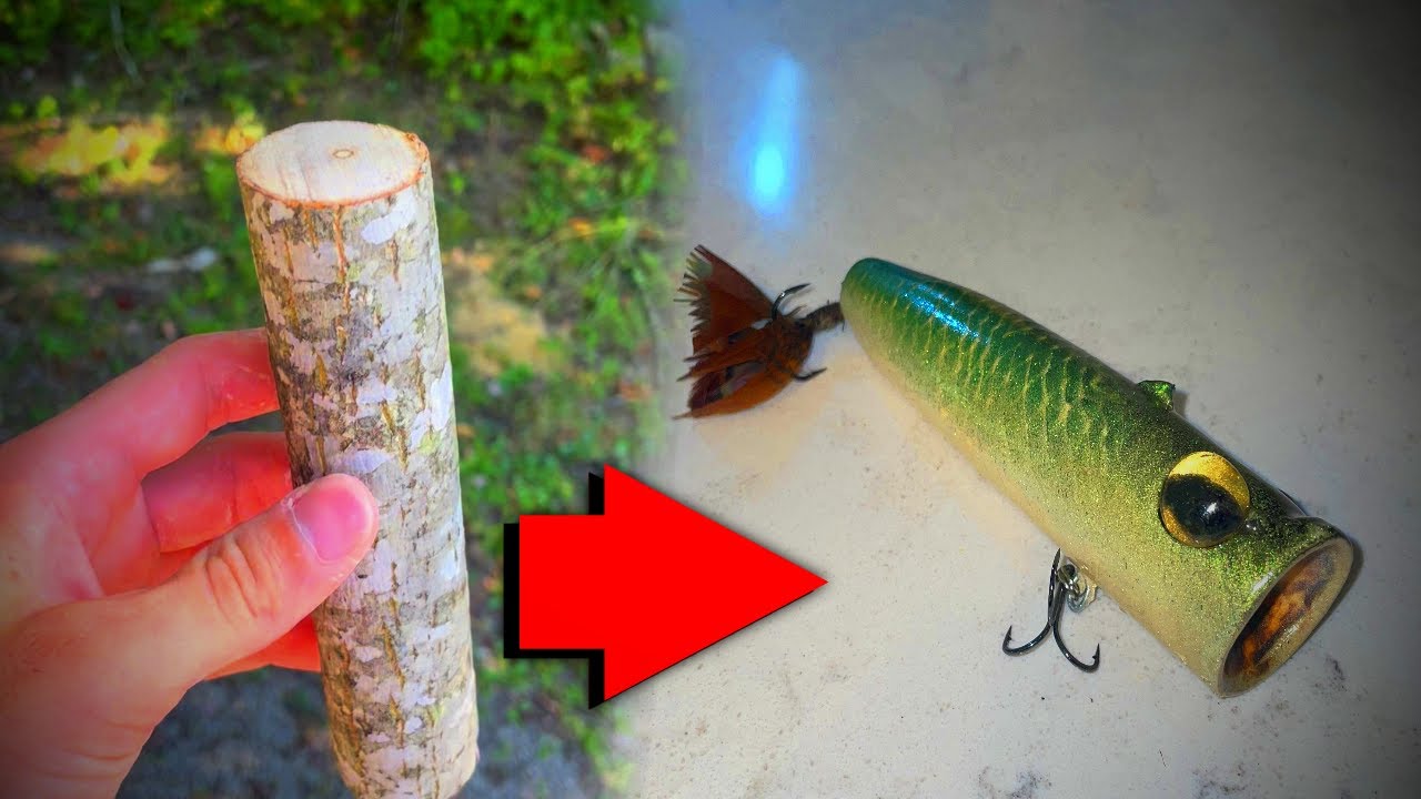 Building a Homemade Fishing Lure from a Stick! - YouTube