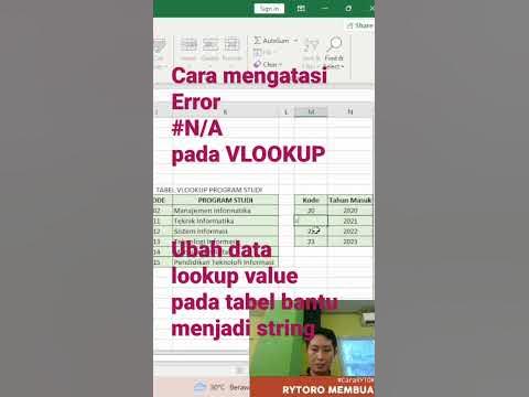 Cara mengatasi error pada vlookup pada excel - YouTube
