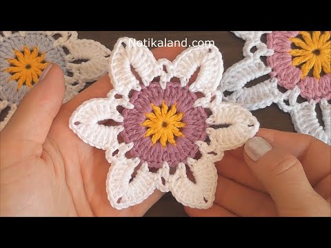 CROCHET Flower Motif EASY Tutorial - YouTube