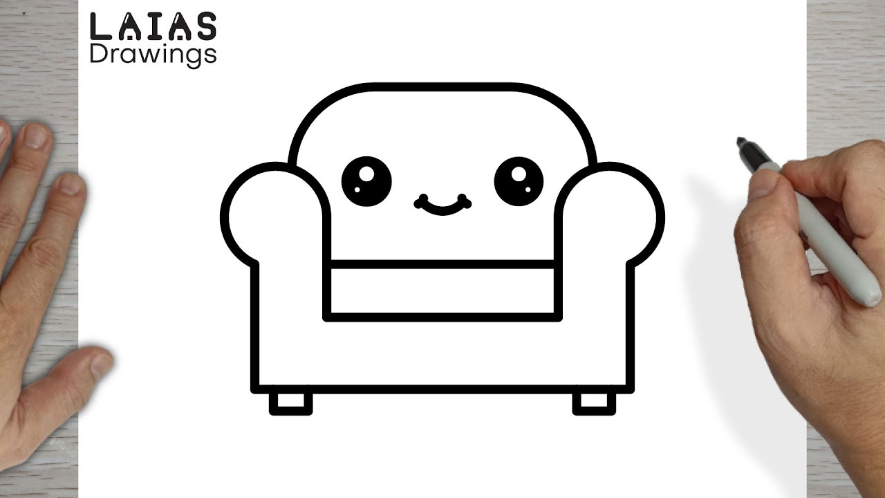 How to Draw a Cute Sofa, Easy Drawings - YouTube