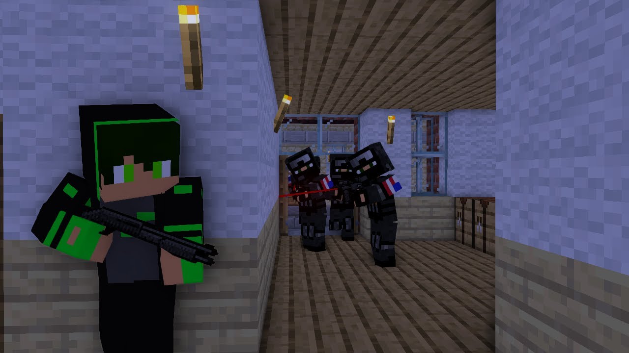 swat house raid minecraft Animation - YouTube