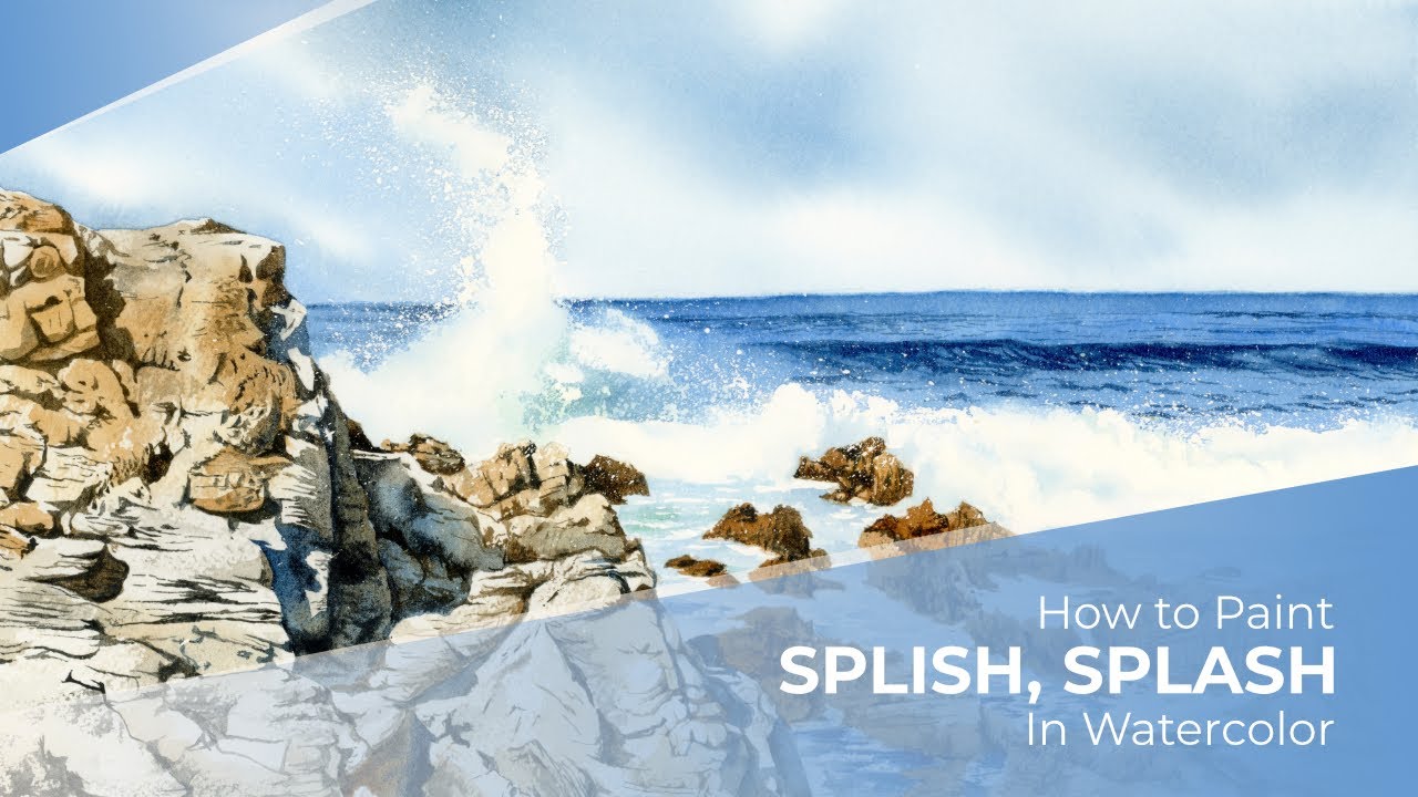 How to Paint Water Splash in Watercolor - Preview - YouTube