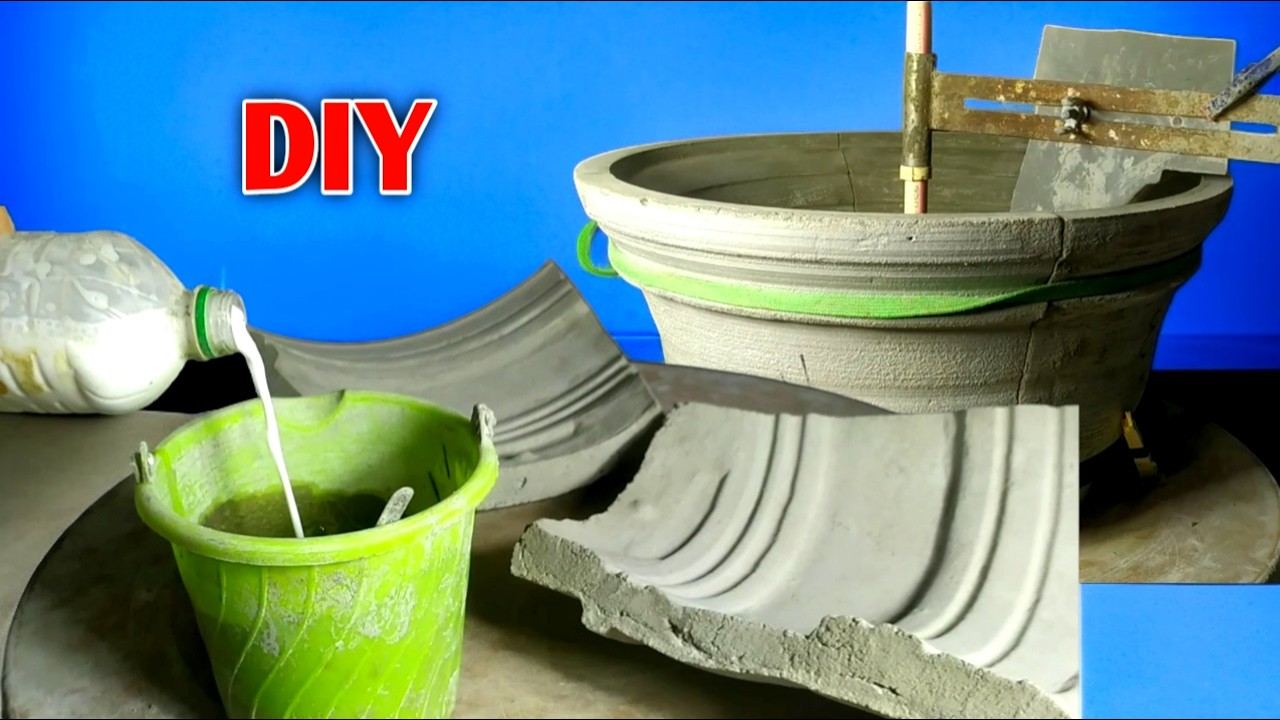 New Method! DIY concrete Mold for Cement Flower Pots at Home - YouTube