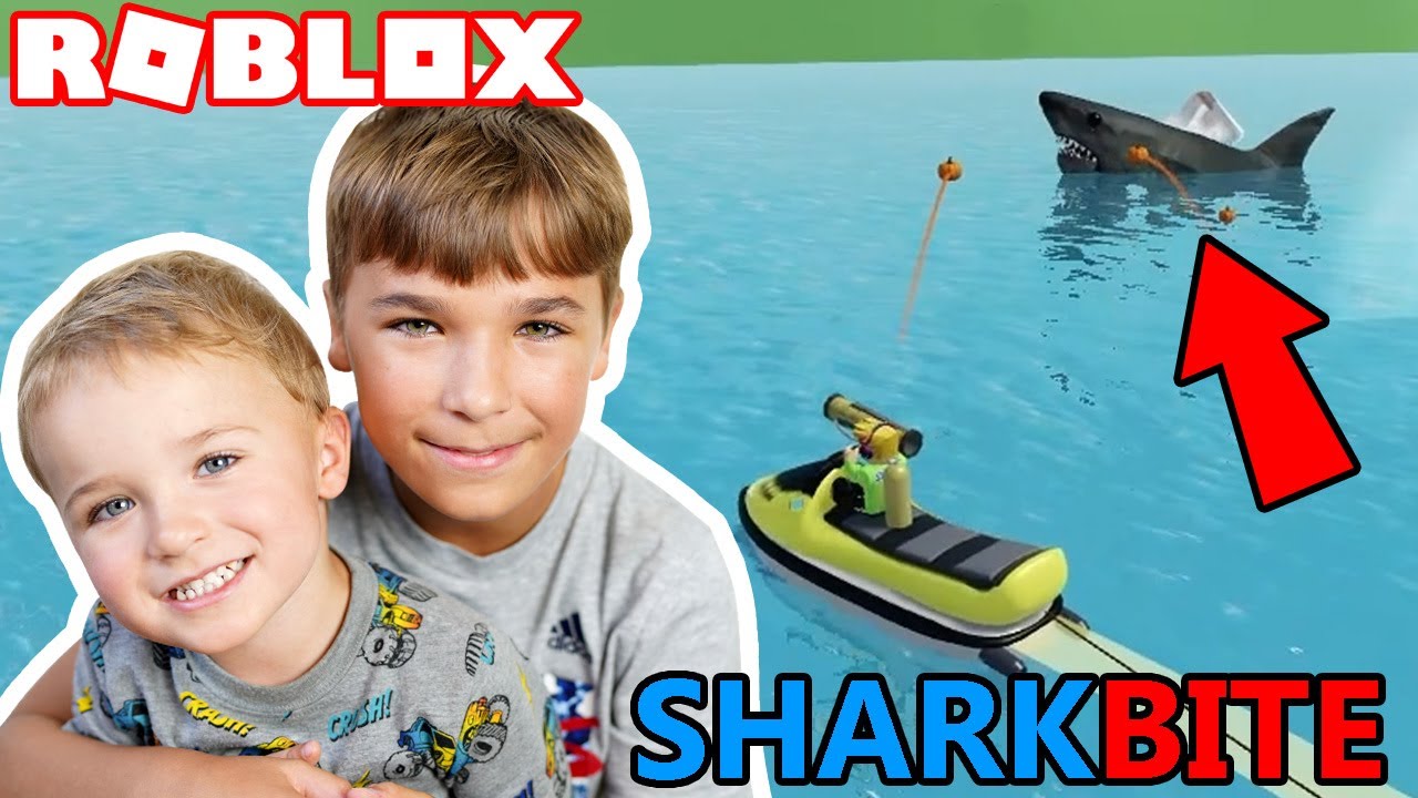 PLAYING ROBLOX SHARKBITE WITH MY TWO YEAR OLD BABY BROTHER LUKAS - YouTube