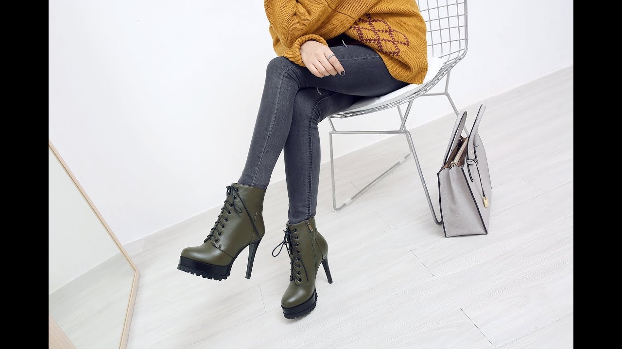 Platform High Heels Sexy Ladies Boots Ali Express - YouTube