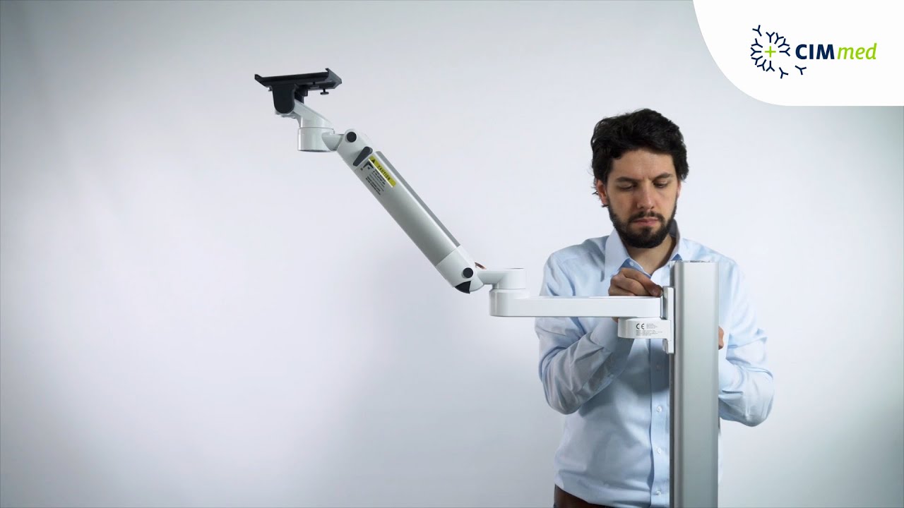 Mounting GE B105 to CIM extended height adjustable arm - YouTube