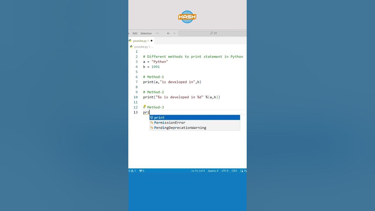 Different Methods To Print Statement In Python Learnpython Pythonprogramming Shorts