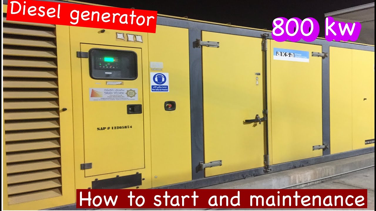 How to start diesel generator and maintenance - YouTube