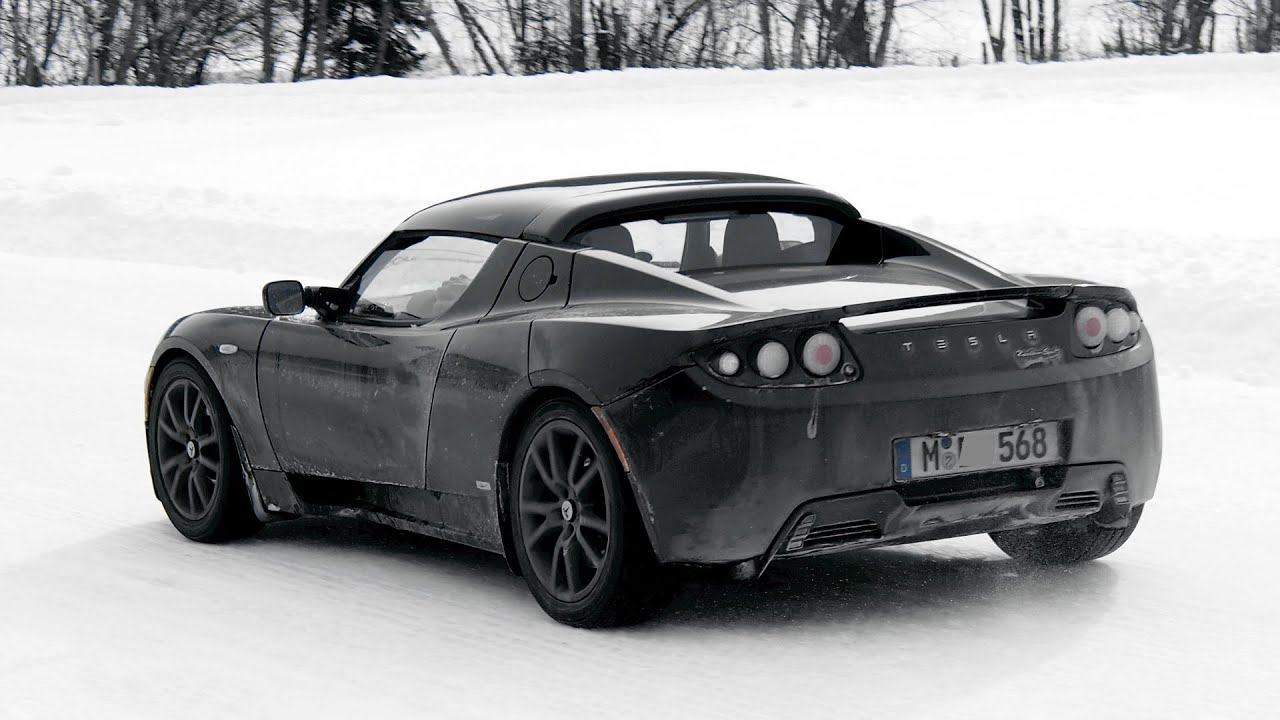 2014 Tesla Roadster beim Drift / Winter [HD] - YouTube