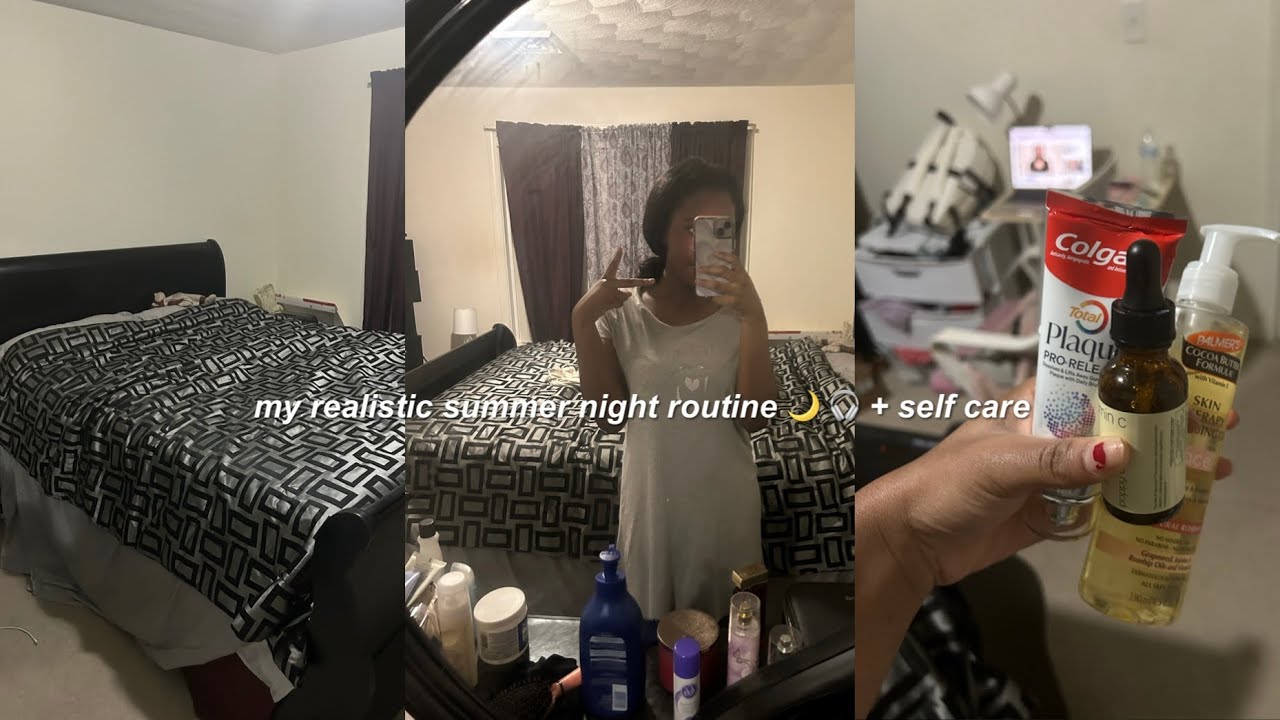 my realistic summer night routine 🌙 🎧 + self care - YouTube