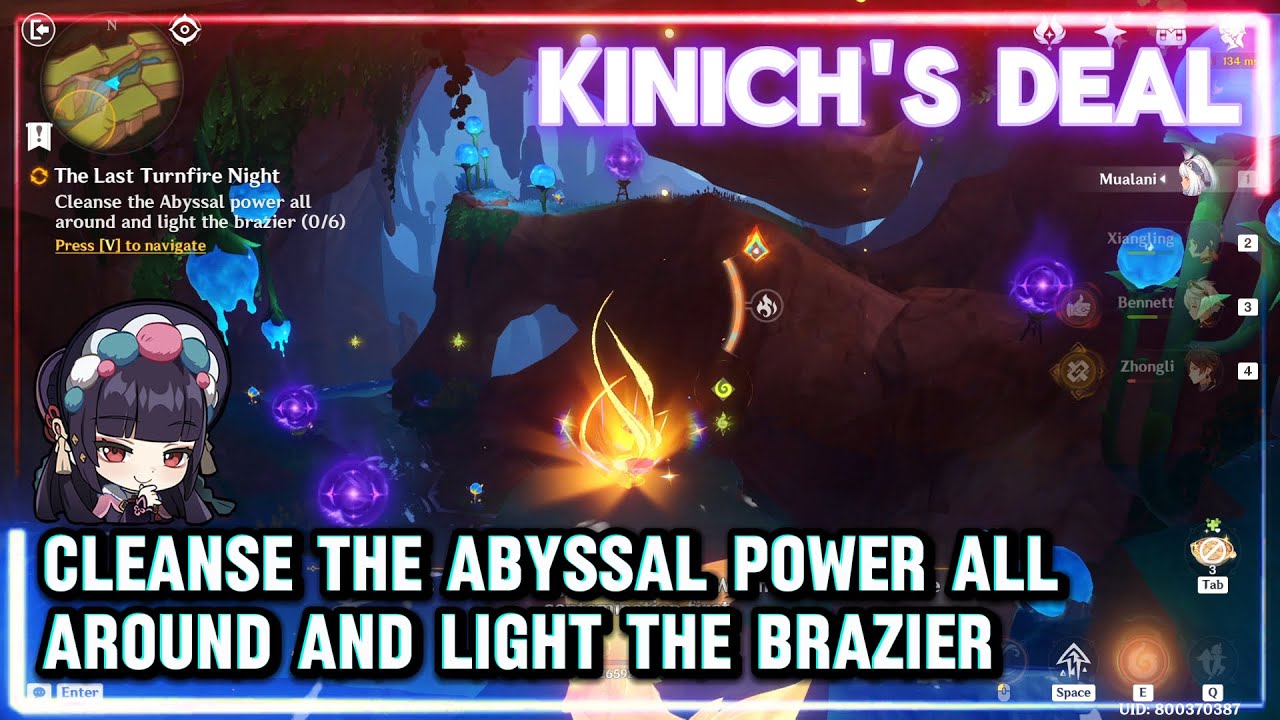 Cleanse the Abyssal power all around and light the brazier (0/6 ...