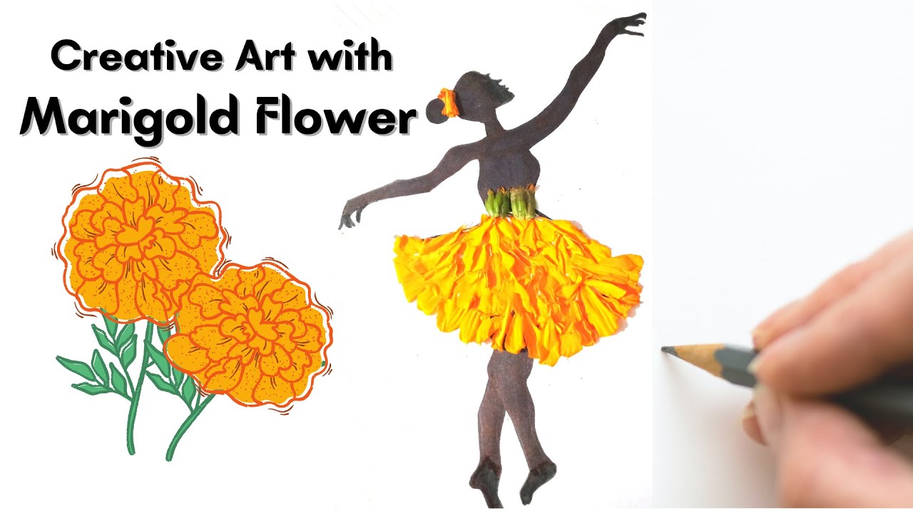 Art with Marigold Flower Petals | Creative Art Design || EGA || - YouTube