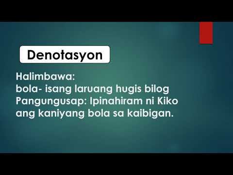 Denotasyon at Konotasyon - YouTube