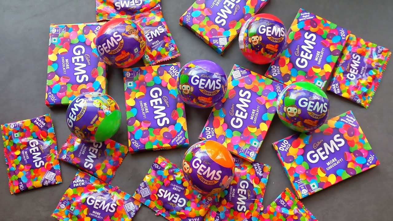 Gems opening video, surprise toys, chocolate opening video, lots of ...