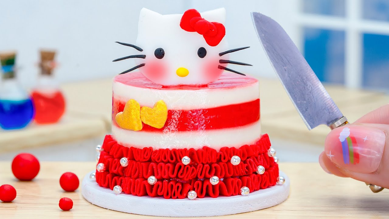 Satisfying Miniature Hello Kitty Cake Decorating - Best Kitkat ...