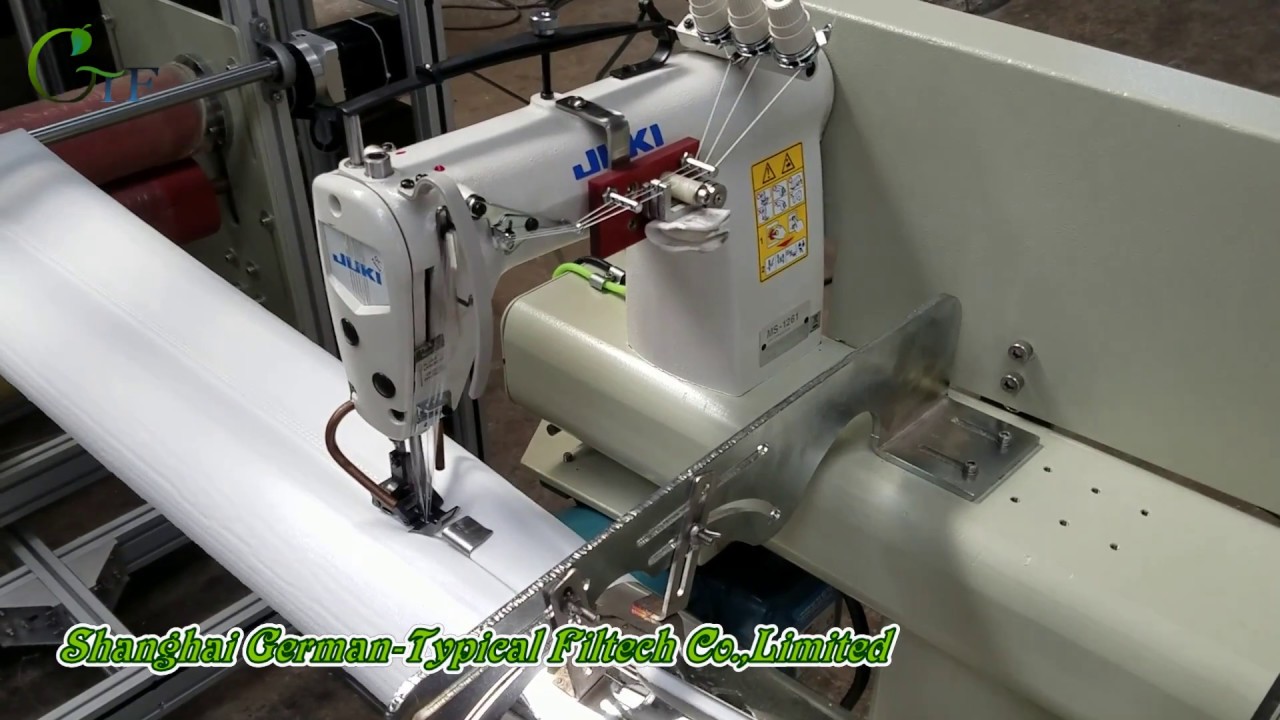 filter bag machine / auto filter bag sewing tubing line with two ...